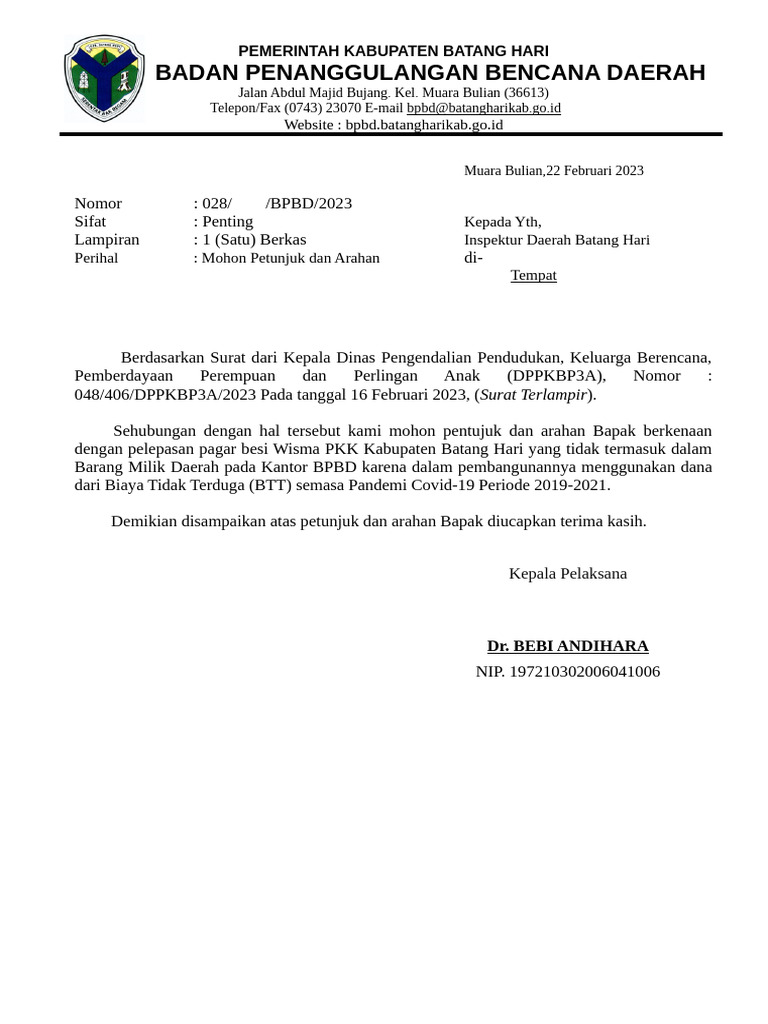 Surat Mohon Arahan | PDF