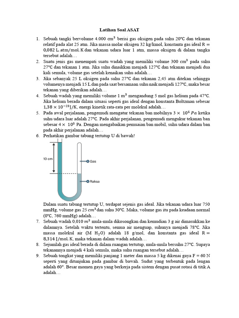 Soal Latihan ASAT Fisika Kelas XI | PDF