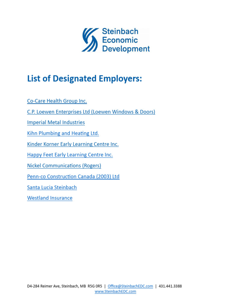 RCIP Designated Employers | PDF