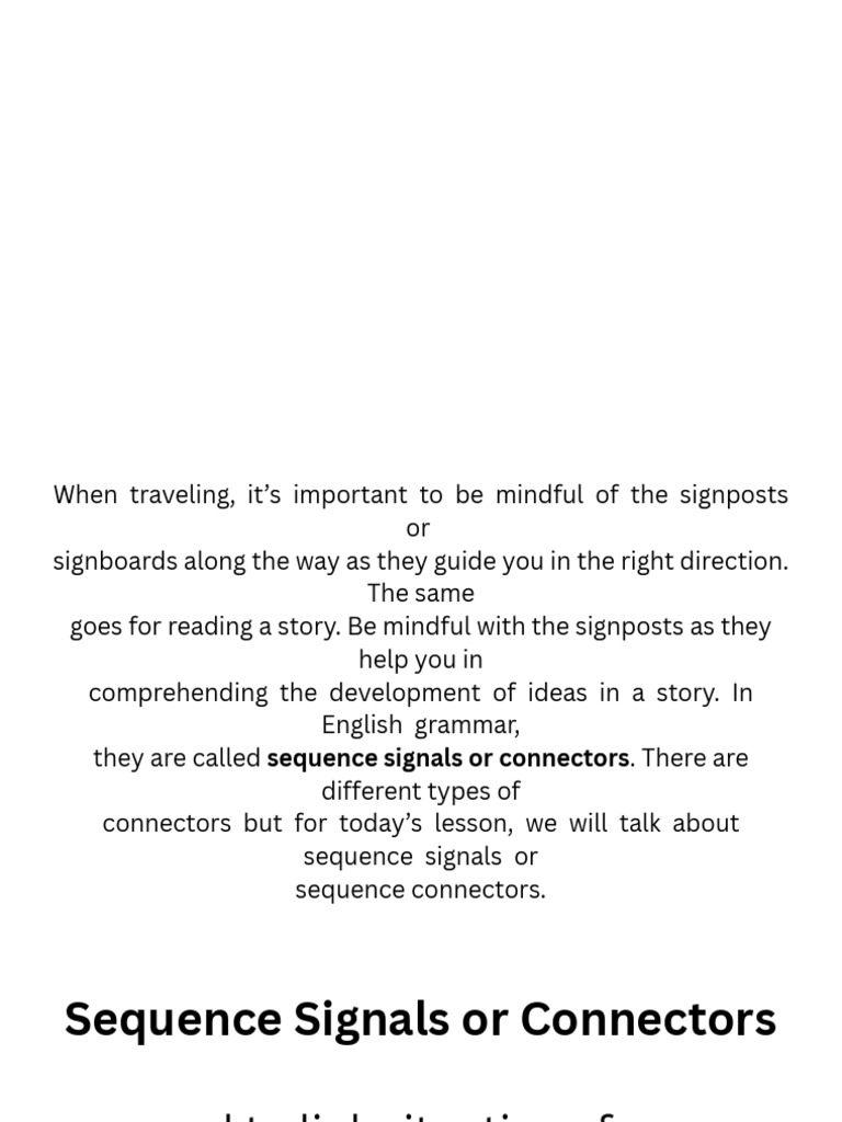 Sequence Signals or Connectors | PDF