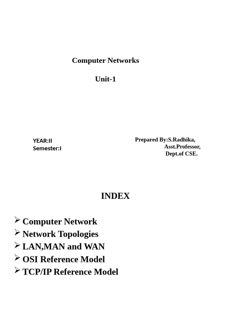 Computer Networks - Unit-1 | PDF | Network Topology | Computer Network