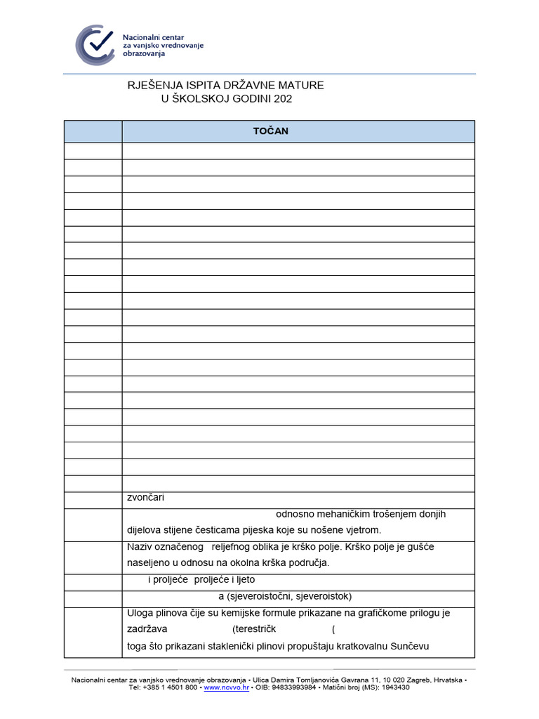 Kljuc Za Odgovore | PDF