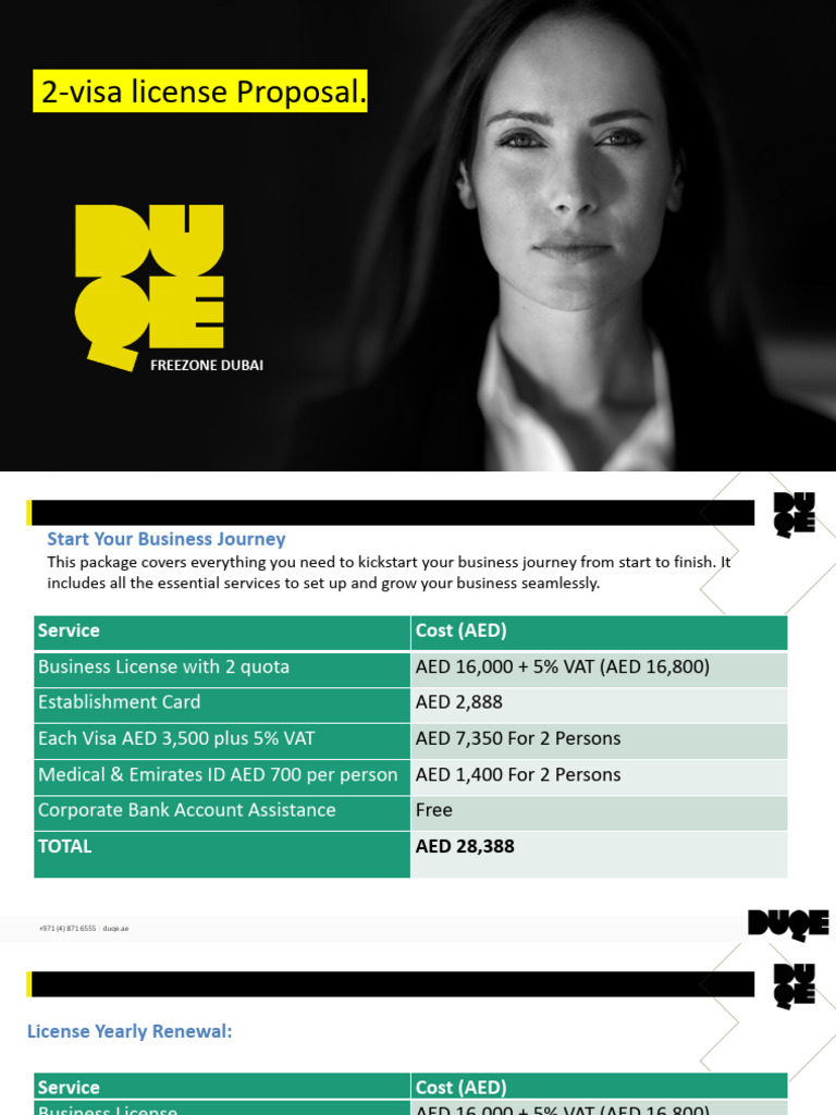 2 Visa Proposal Duqe Freezone Dubai | PDF | Travel Visa | Government And Personhood
