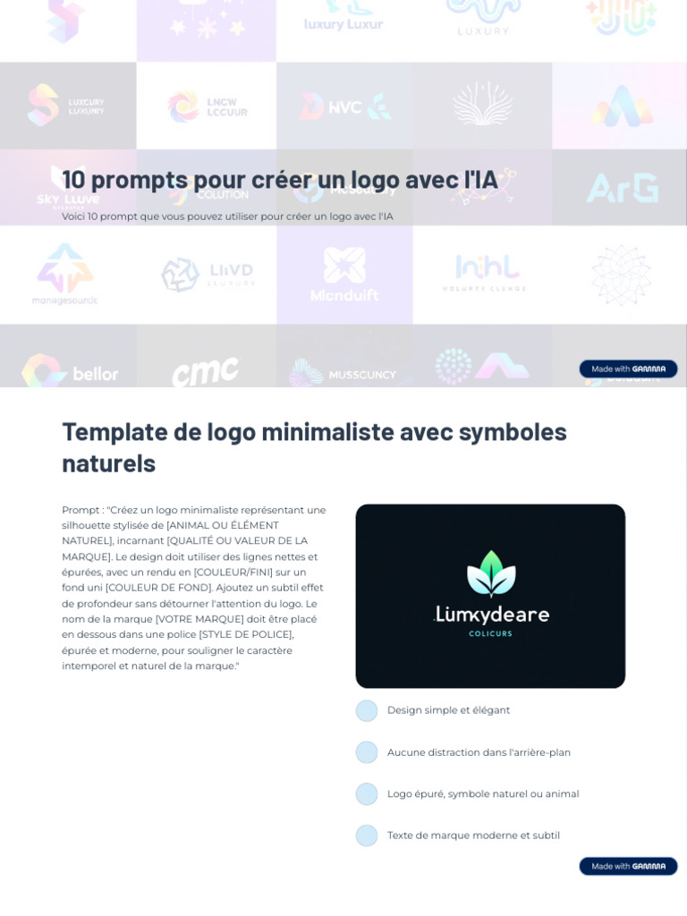 10 Prompts pour Créer un Logo IA | PDF | Logos