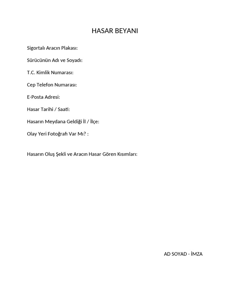 Beyan Formu | PDF