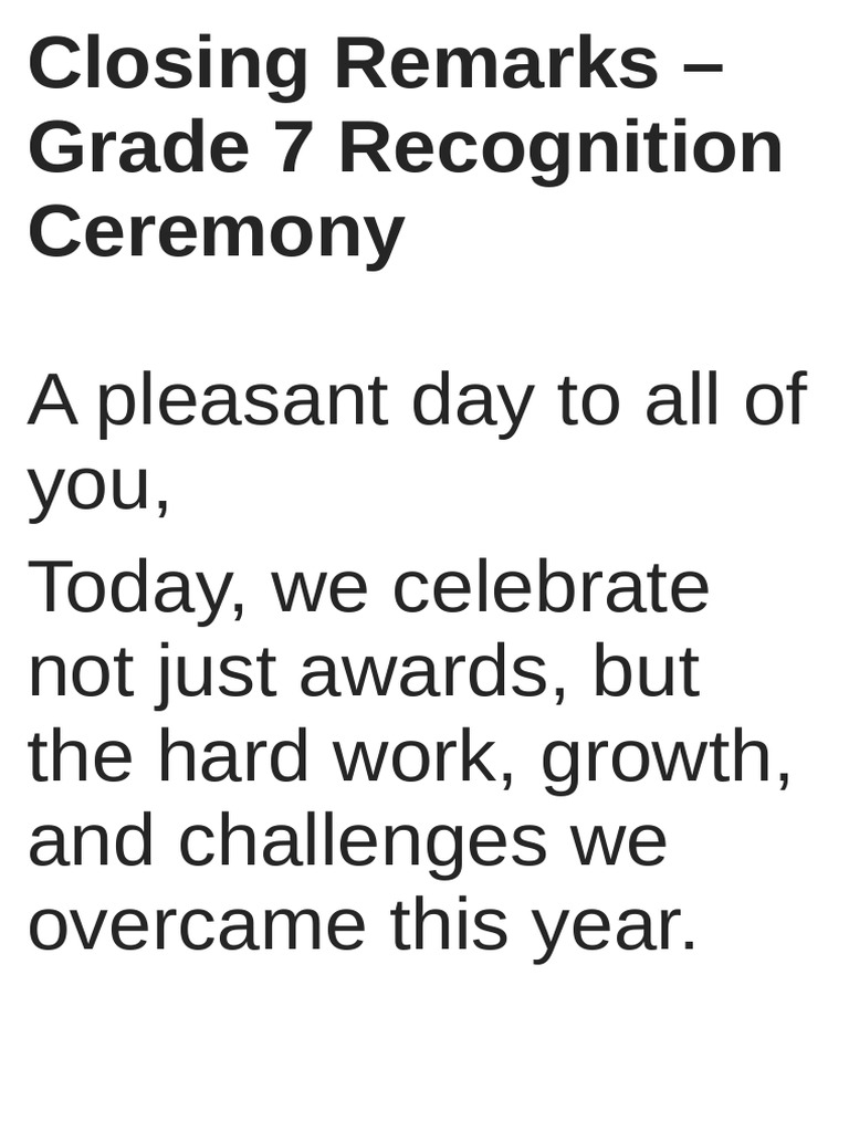 Closing Remarks | PDF