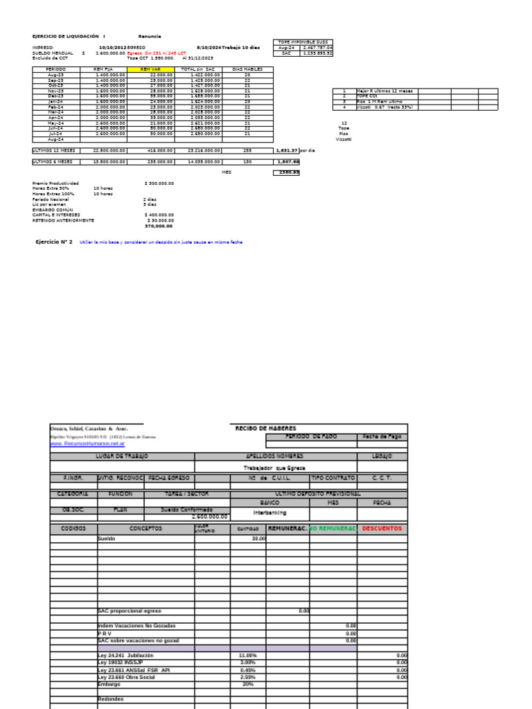 Recibo de Sueldo y Liquidación ANSSAL | PDF | Relaciones laborales
