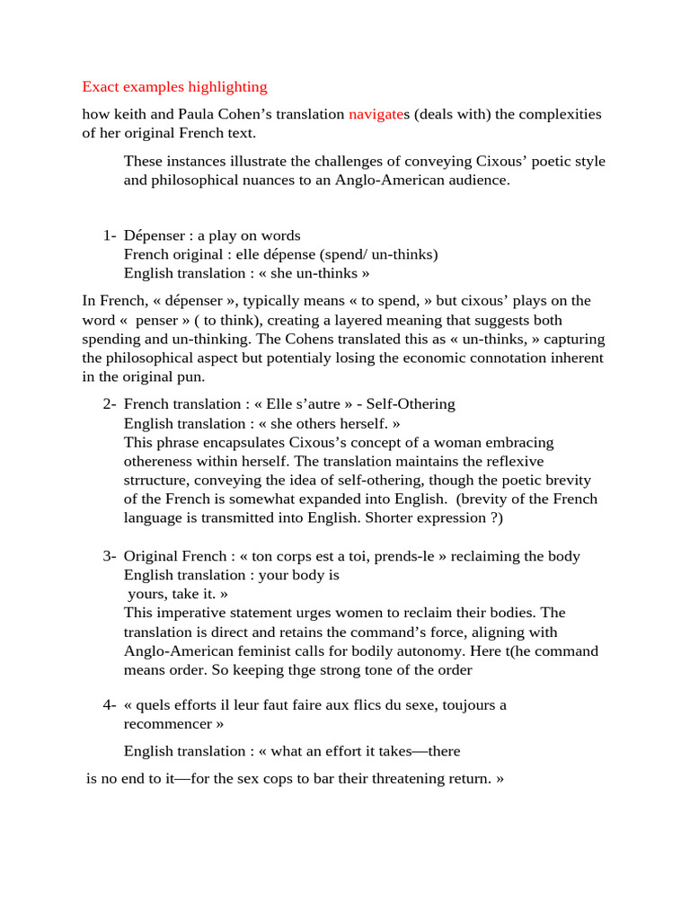 Exact Examples Highlighting | PDF | Feminism | Gender Studies