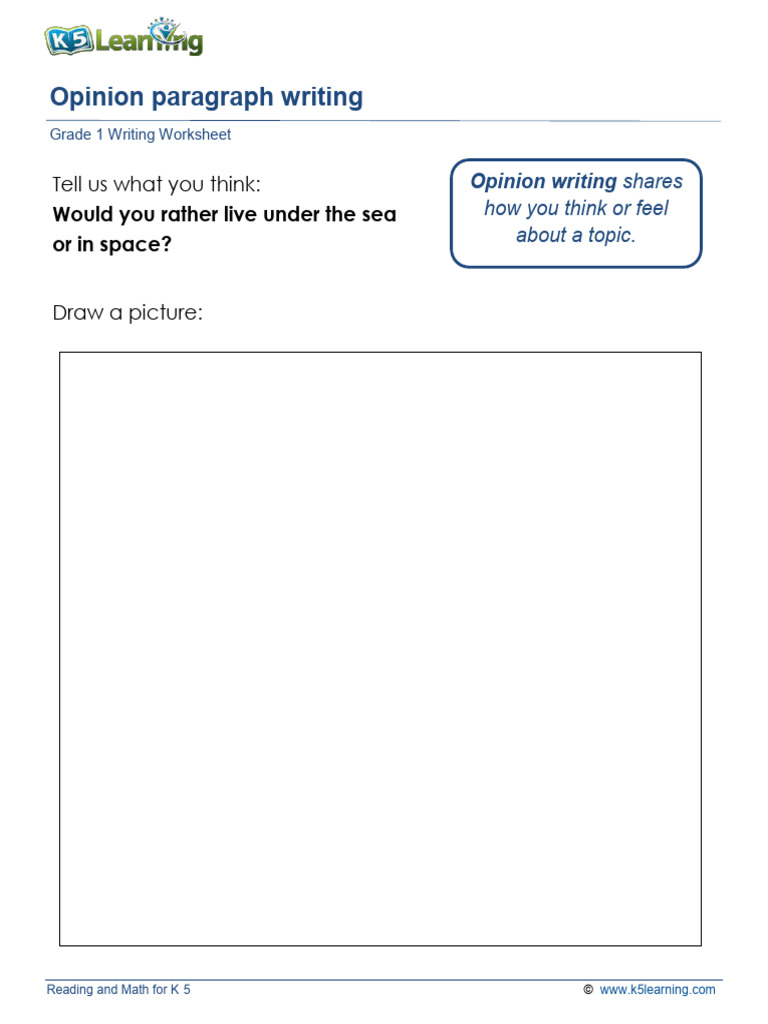 Grade 1 Opinion Paragraph e | PDF