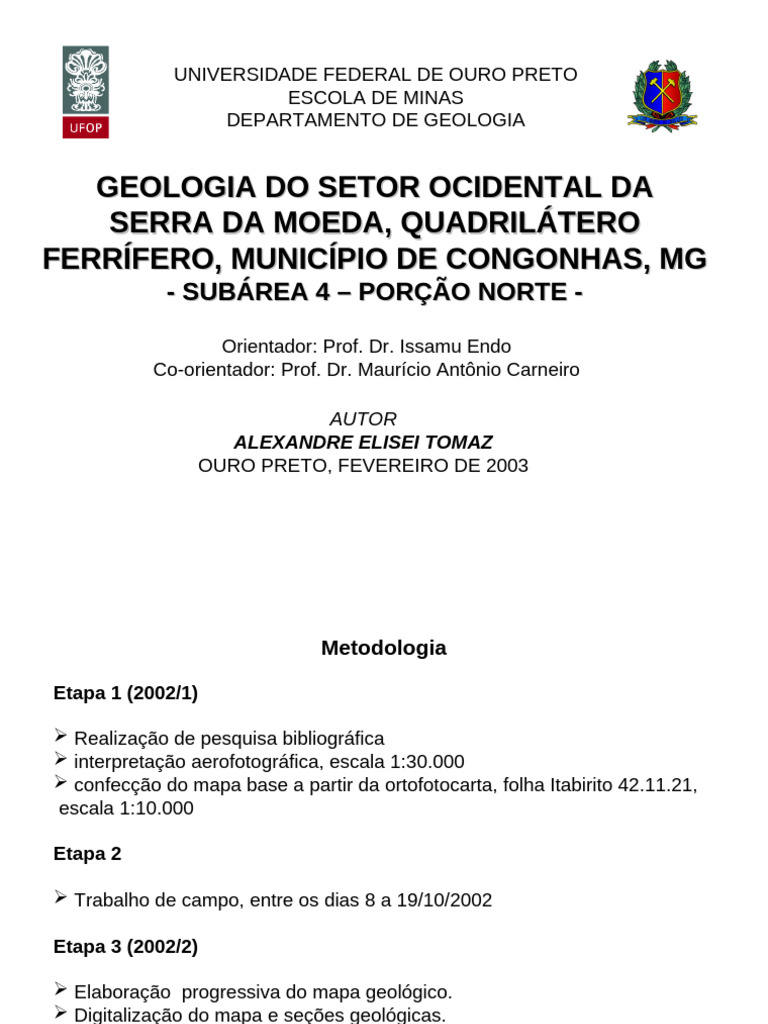 Geologia da Serra da Moeda, MG | PDF | Petrologia | Geologia