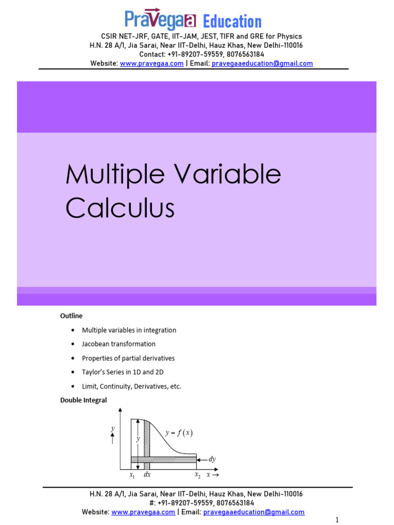 Function of Multiple Variable | PDF | Mathematical Analysis ...