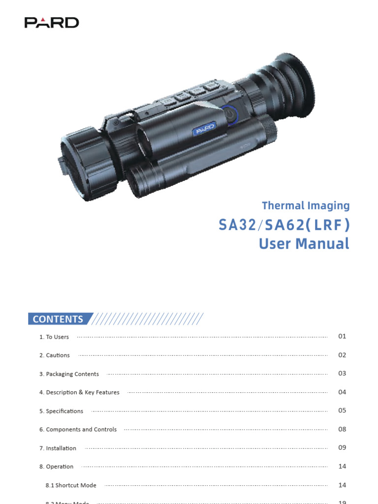 PARD SA32/62 Thermal Imaging Manual | PDF | Wi Fi | Cursor (User Interface)