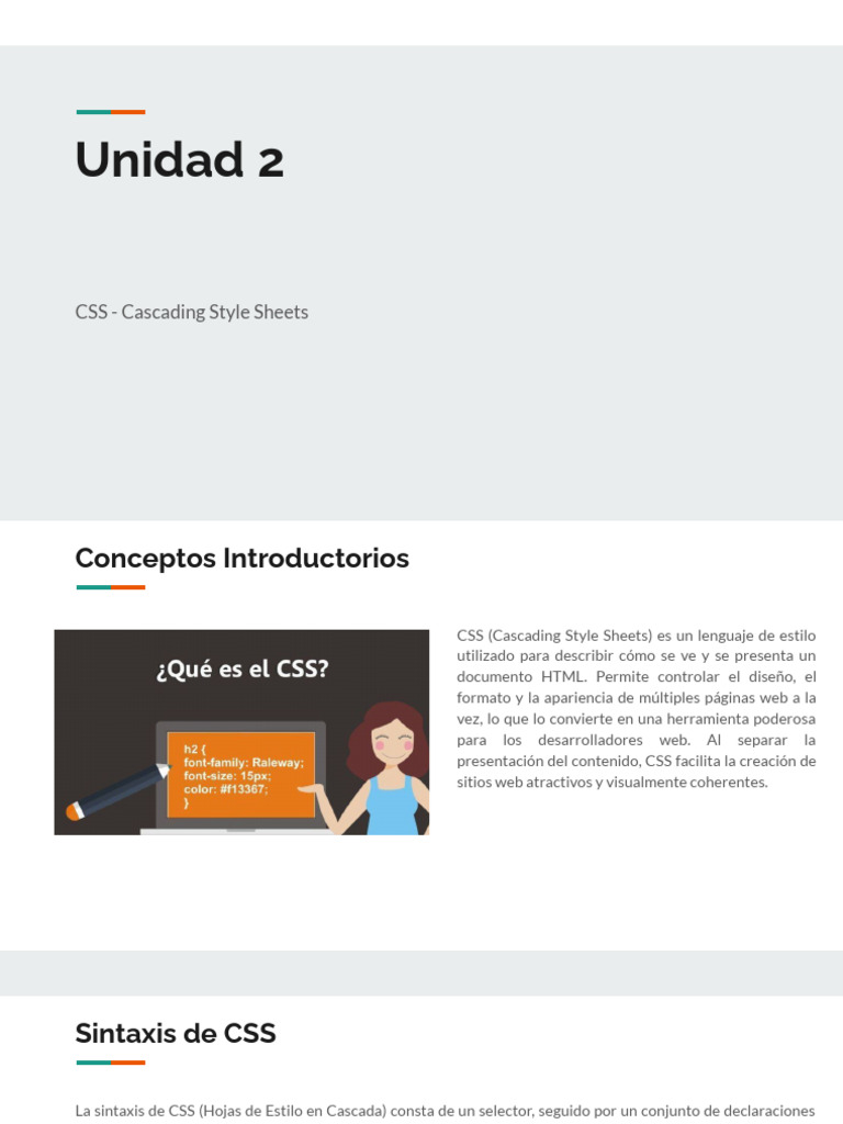 Unidad 2 - PPT - Css | PDF | HTML | Hojas de estilo en cascada