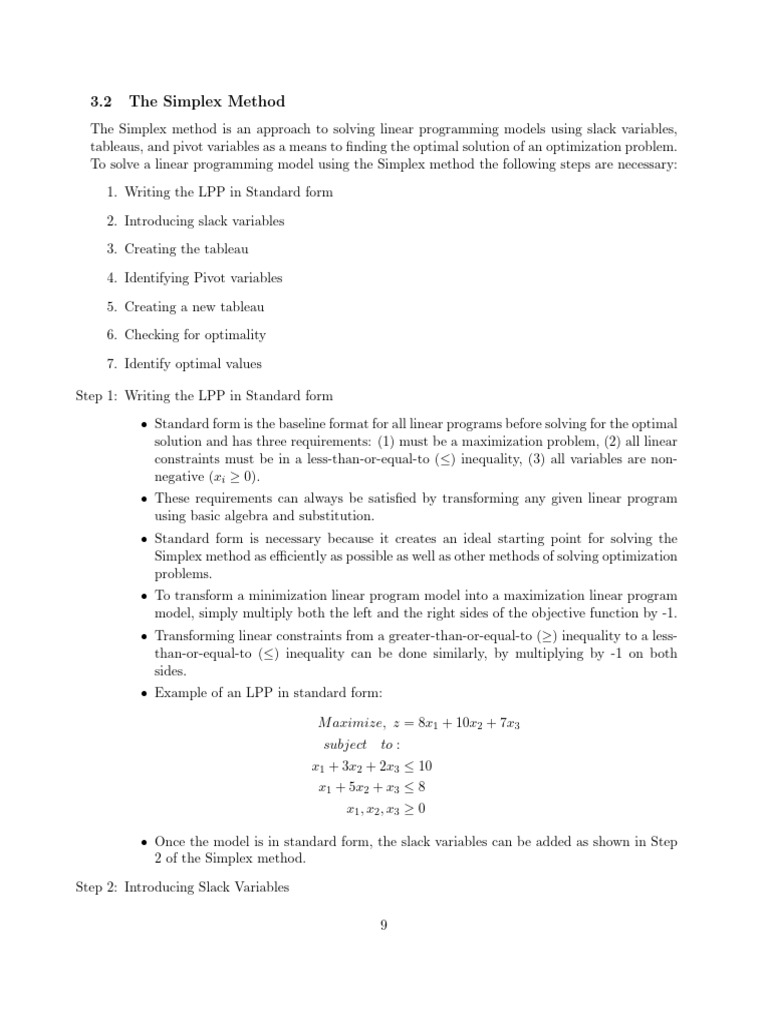 Topic-2-Simplex Algorithm-LPPs | PDF | Linear Programming | Mathematical Optimization