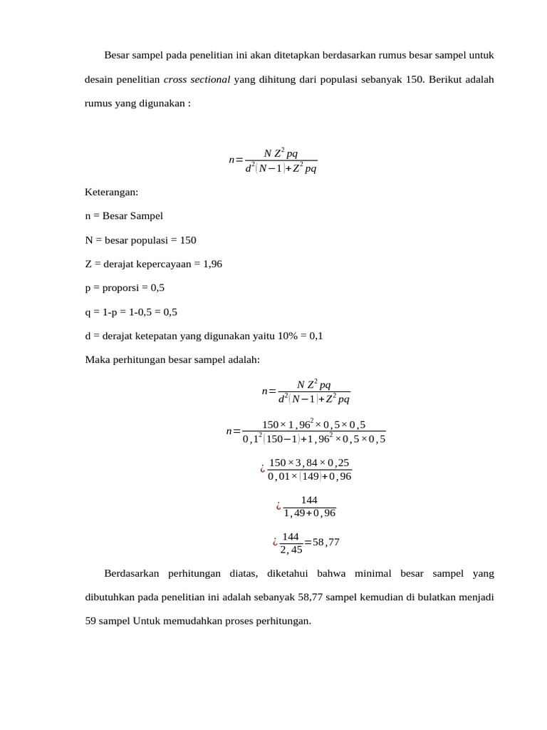 Rumus Besar Sampel | PDF