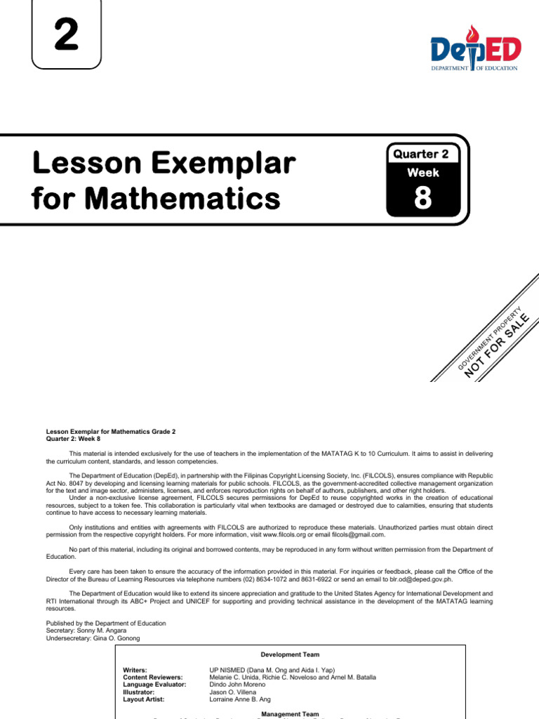 LE Math 2 Q2 Week 8 v.2 For Sign-Off | PDF | Educational Assessment ...