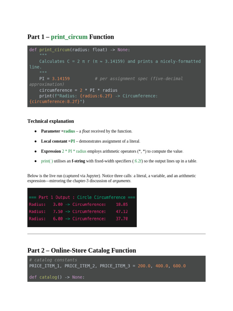 CS 1101-01 - Ay2025-T5 Unit 2 | PDF | Parameter (Computer Programming) | Pi
