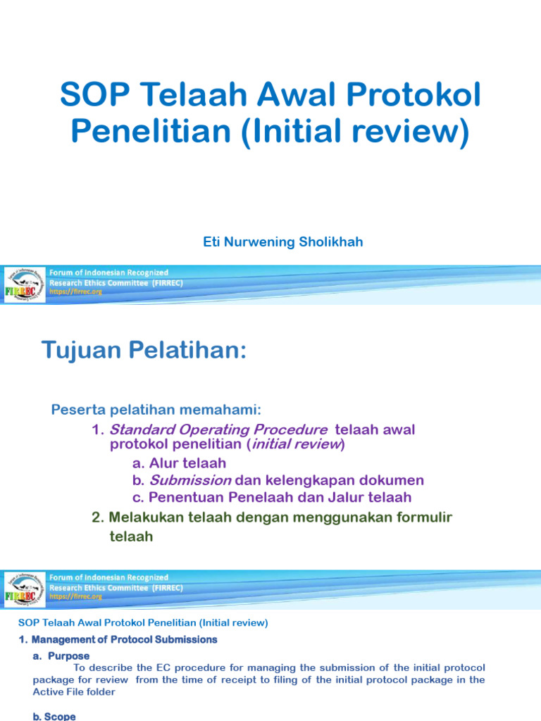 Initial Review SOP for Research Protocols | PDF | Informed Consent ...