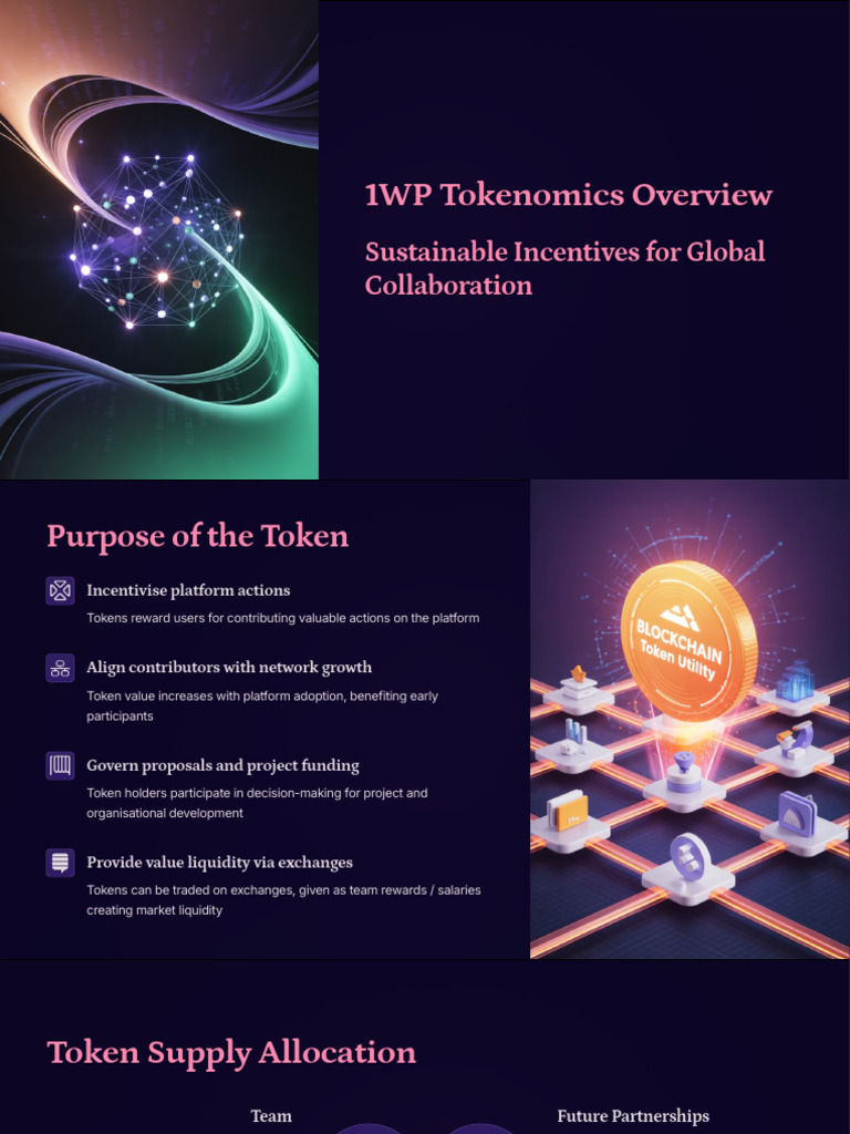 1wp Tokenomics Overview Pdf Valuation Finance Market Liquidity