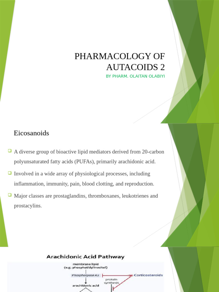 Pharmacology of Autacoids 2 | PDF | Inflammation | Cytokine