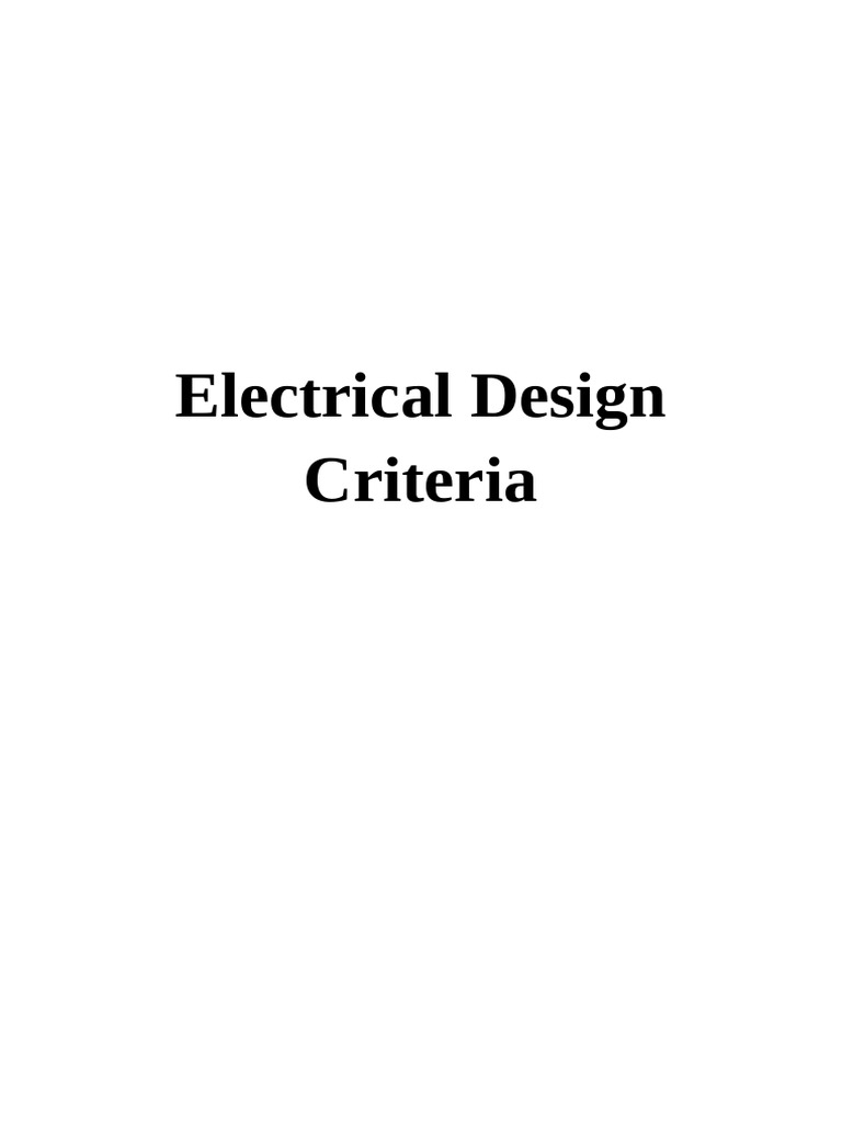 Design Criteria Electrical | PDF | Electrical Wiring | Power Supply