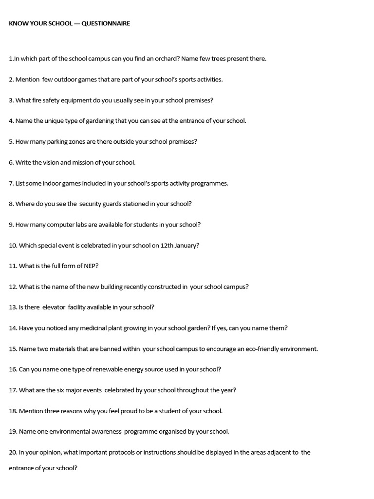 Know Your School | PDF