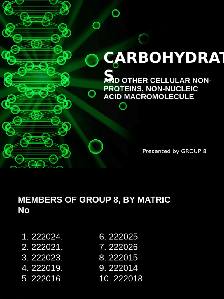 Carbohydrates and Lipids Overview | PDF | Carbohydrates | Lipid