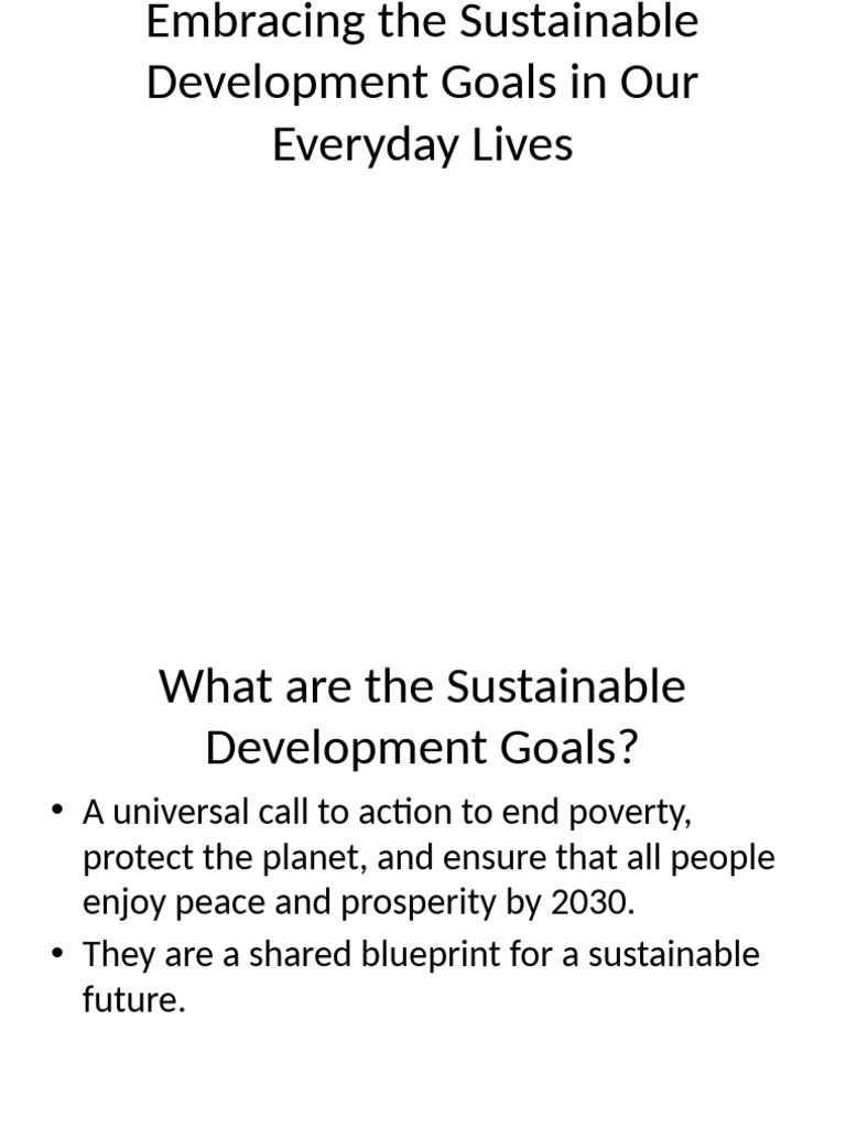 SDG Blueprint Presentation | PDF | Sustainable Development | World Economy