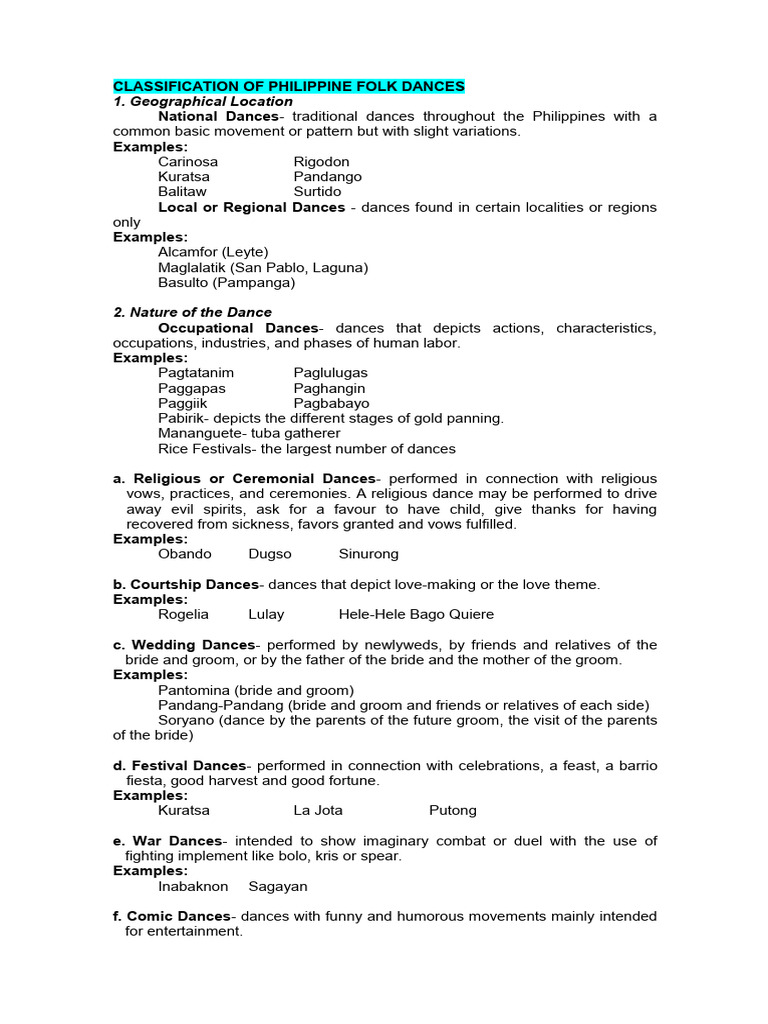 Lesson 4.2 Classification of Philippine Folk Dances | PDF