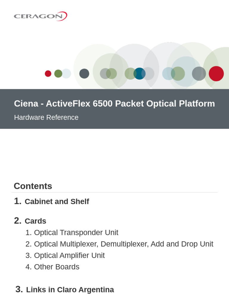 CIENA CN 6500 - Hardware Reference | PDF | Wavelength Division ...
