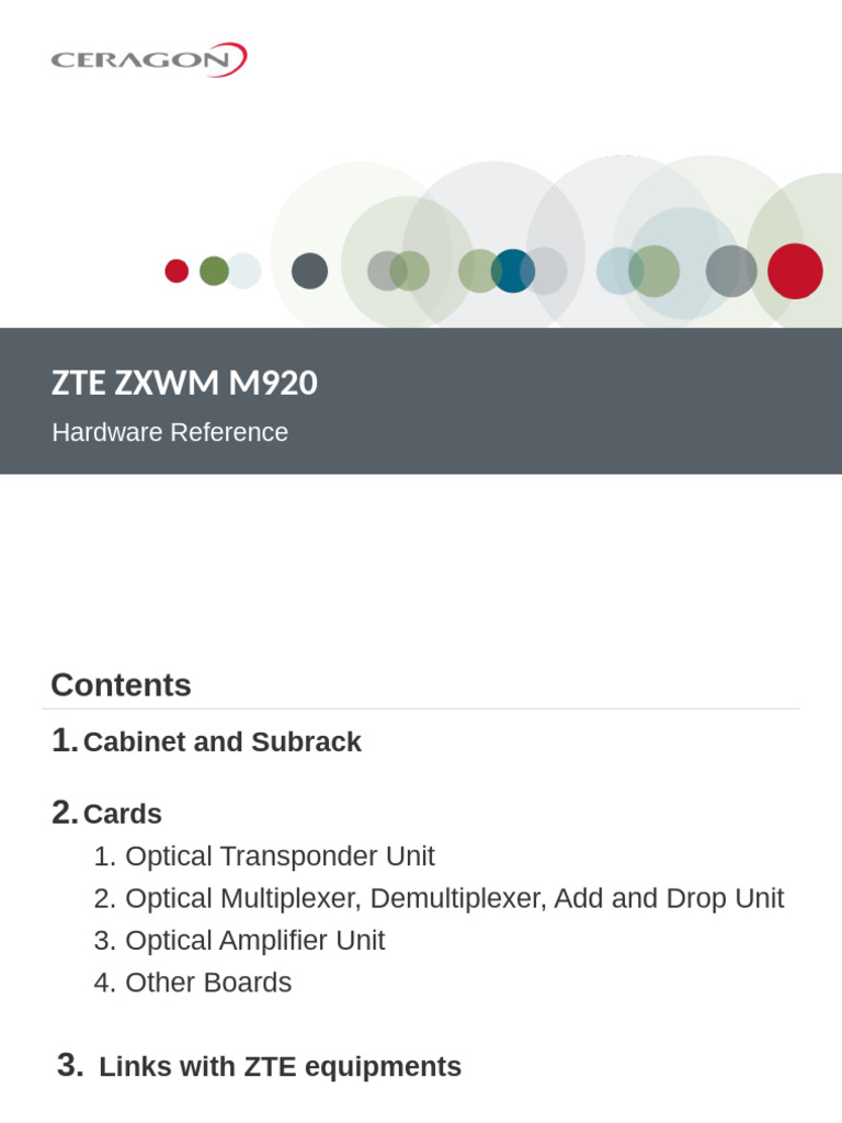 ZTE ZXWM M920 - Hardware Reference | PDF | Fiber Optic Communication ...