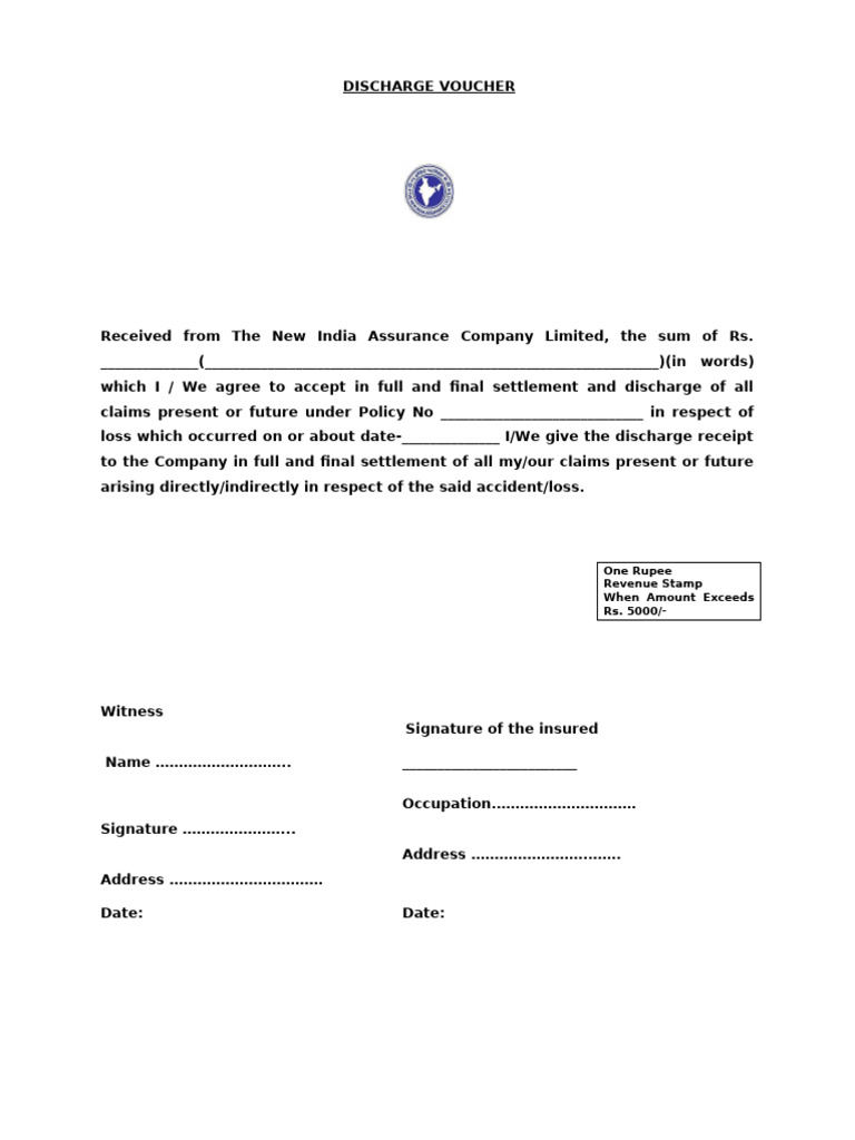 Discharge Voucher | PDF