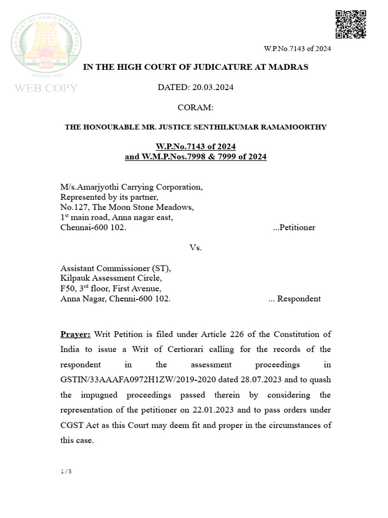 Amarjyothi Carrying Corporation | PDF | Judiciaries | Public Law