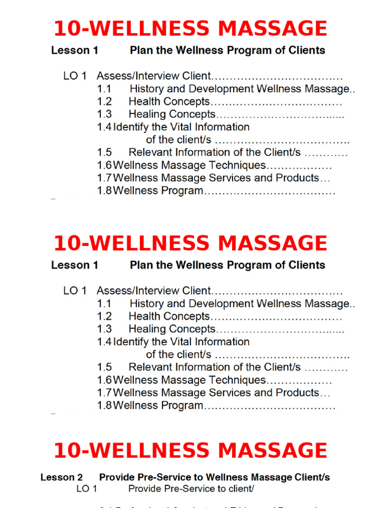 Topics Wellness Massage | PDF