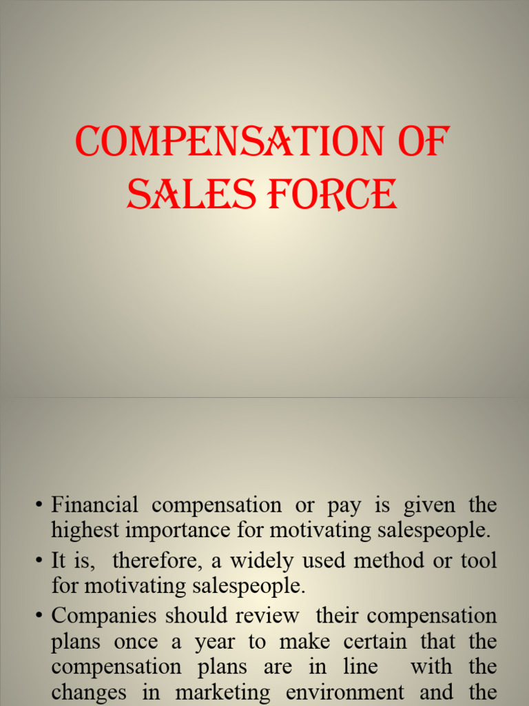 Sales Force Compensation Strategies | PDF | Sales | Employee Benefits