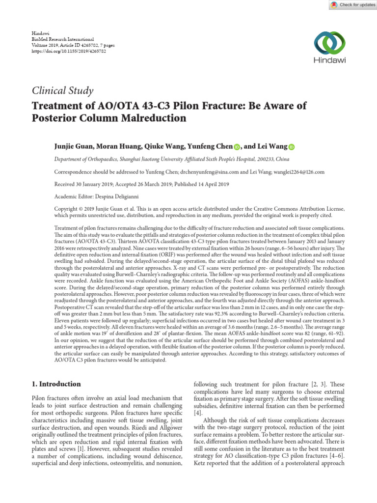 BioMed Research International - 2019 - Guan - Treatment of AO OTA 43‐C3 ...
