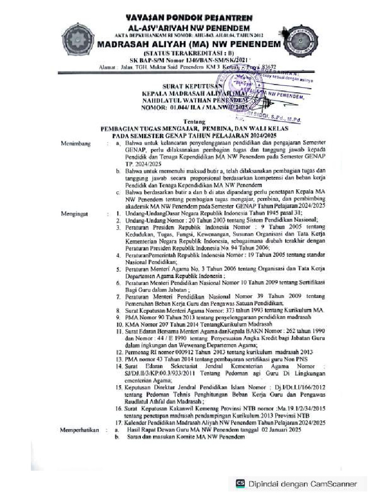SK Tugas Husnul Hotimah - Compressed | PDF