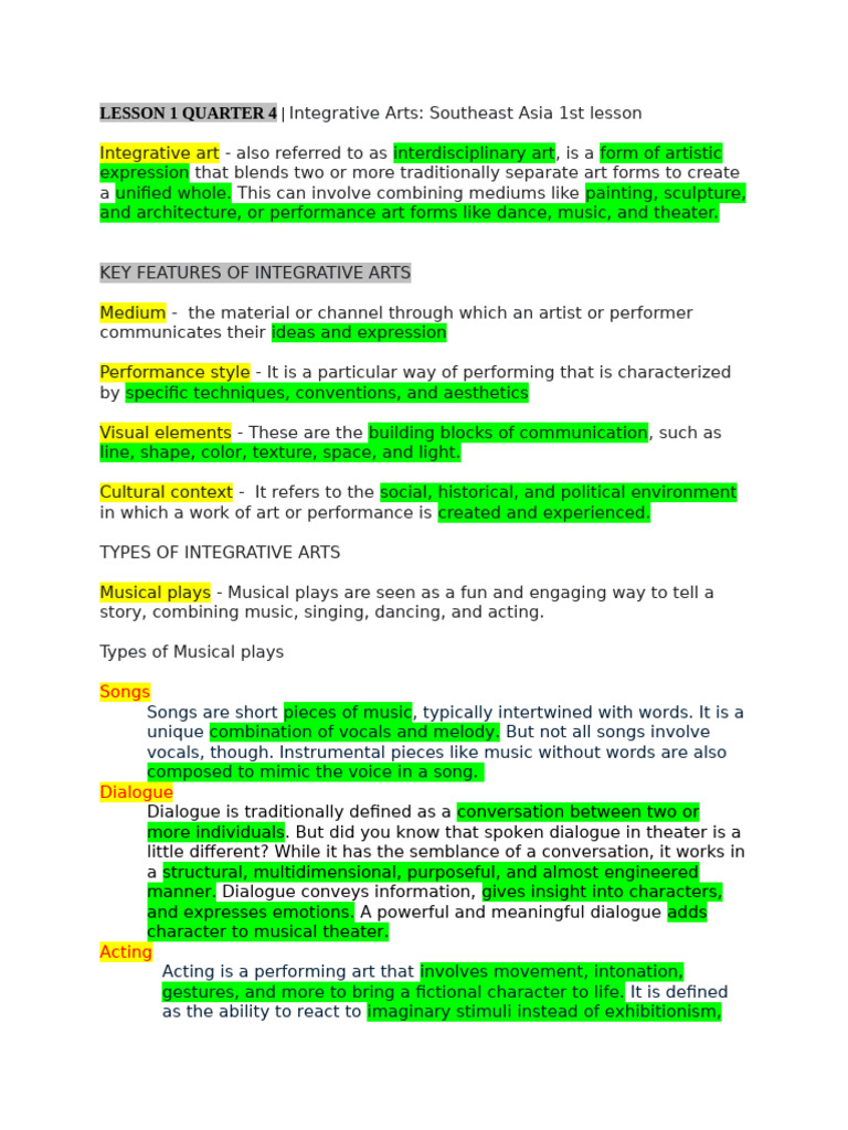 Mapeh I Quarter 4 Lesson 1 Grade 7 | PDF | Puppetry | Puppets