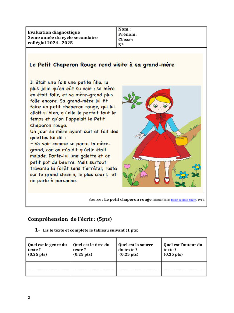 Evaluation Diagnostique | PDF