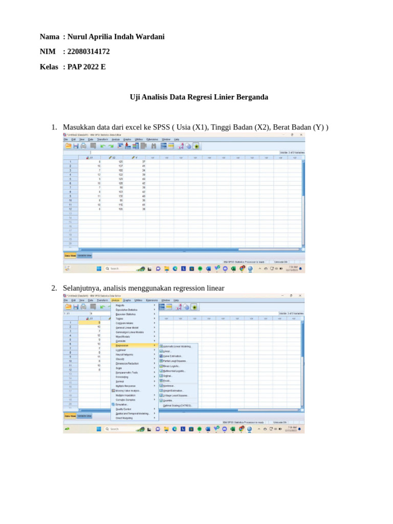172 - Nurul Aprilia - PAP 22 E - Regresi Linier Berganda | PDF