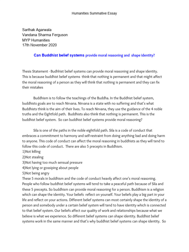 Humanities Summative Essay | PDF | Noble Eightfold Path | Eastern ...