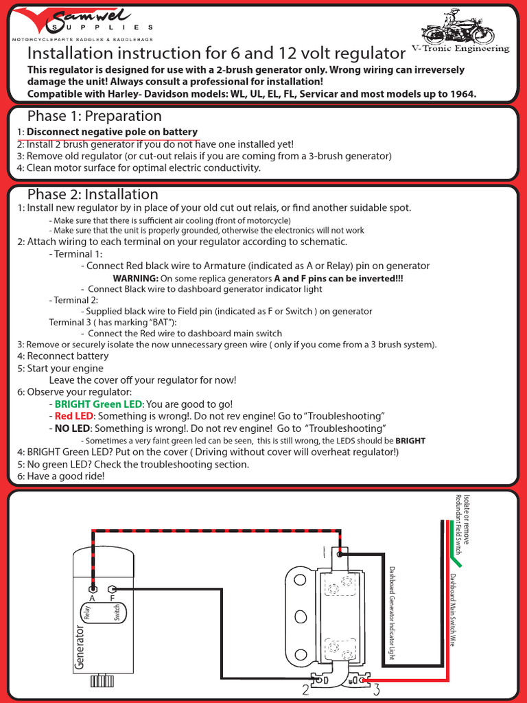 Harley Voltage Regulator Wiring Guide | PDF | Relay | Electric Generator