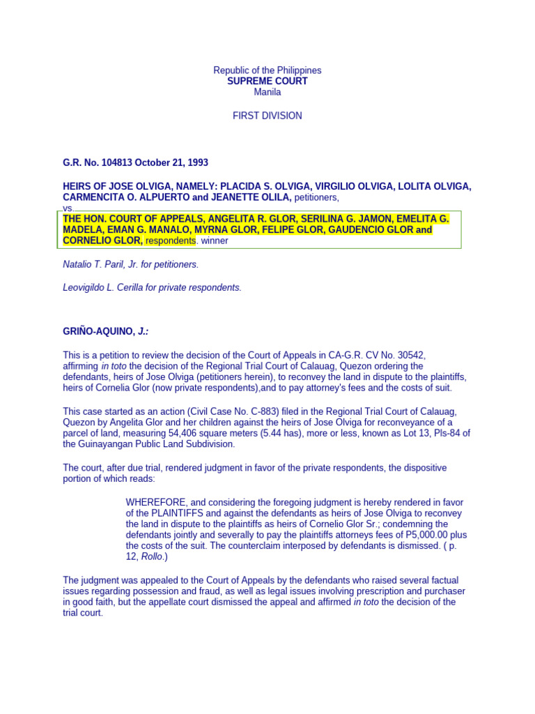 Quieting of Title Full Text | PDF | Lawsuit | Appellate Court