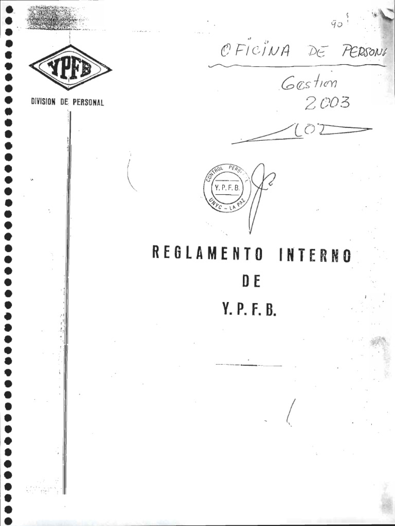 Reglamento Interno de YPFB | PDF