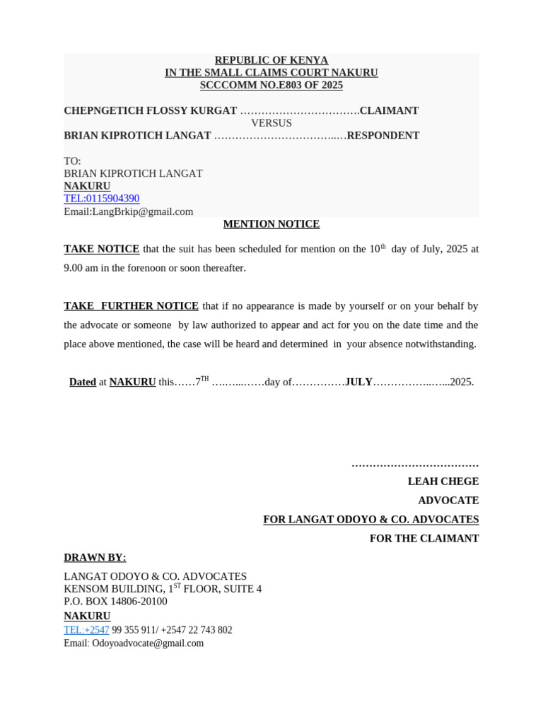 Mention Notice | PDF