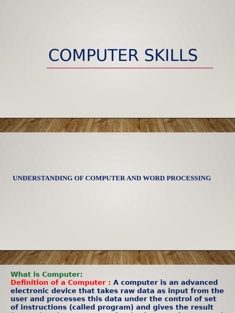 Computer Skills | PDF | Computer Data Storage | Operating System