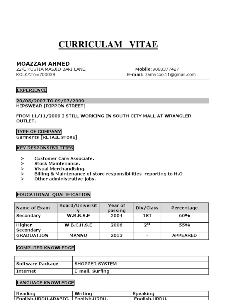 Moazzam New C.V | PDF