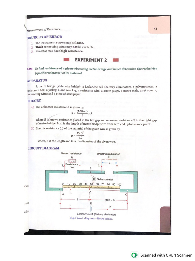 To Find The Resistance of A Given Wire Using Meter Bridge Experiment 2 ...