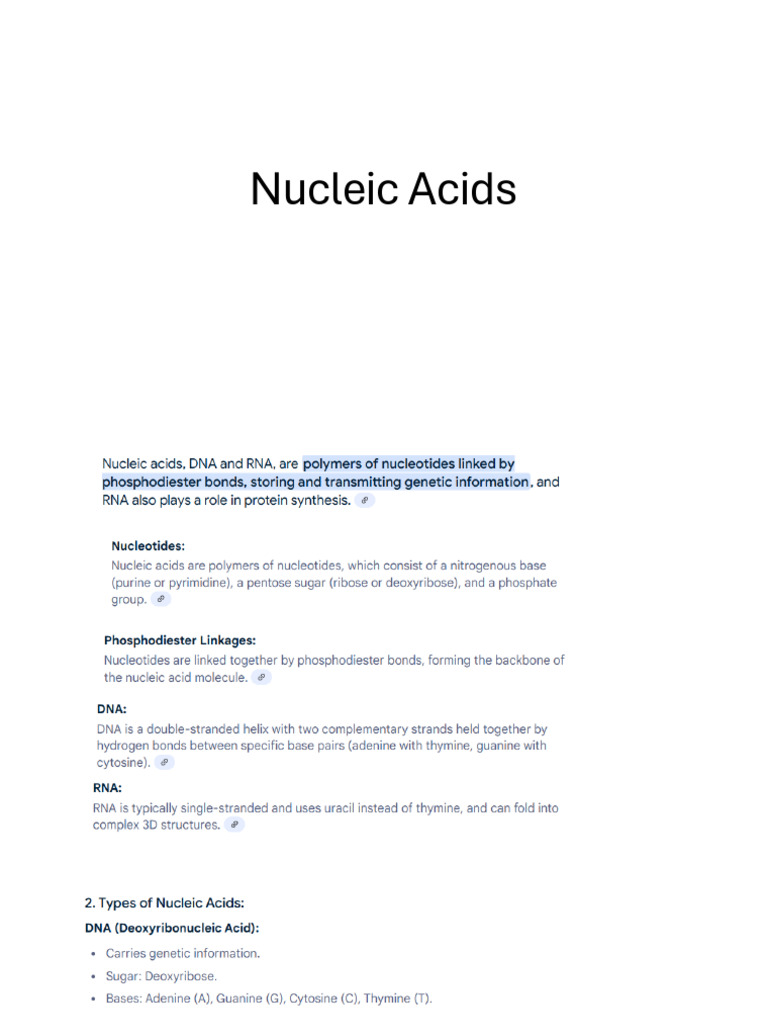 Nucleic Acids Presentation | PDF