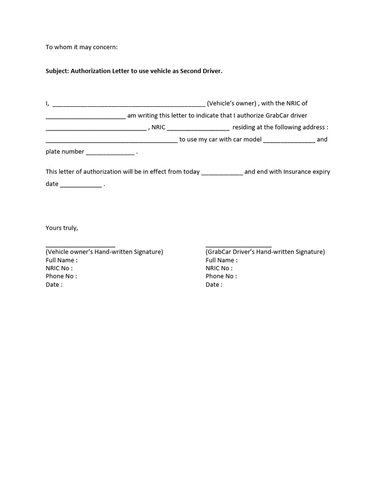 Form Authorization Letter Sample Pdf